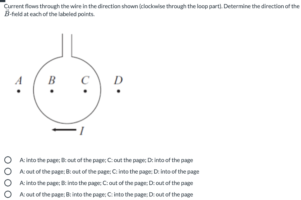 Solved Current flows through the wire in the direction shown | Chegg.com