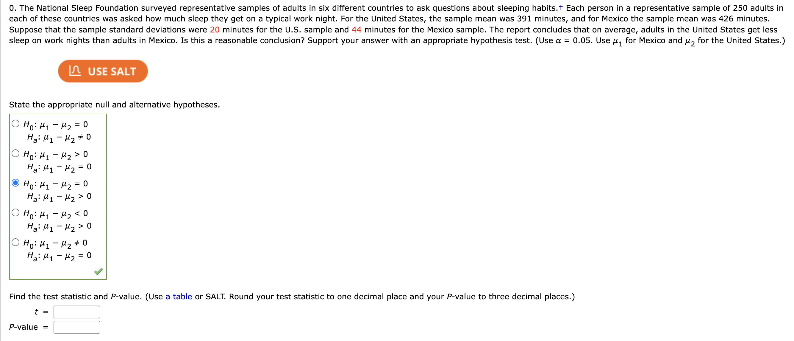 Solved State the appropriate null and alternative | Chegg.com