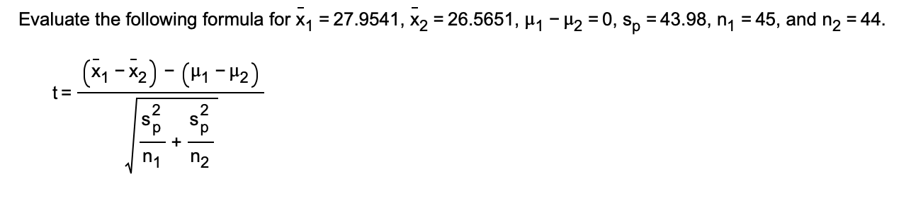 Solved Evaluate the following formula for | Chegg.com
