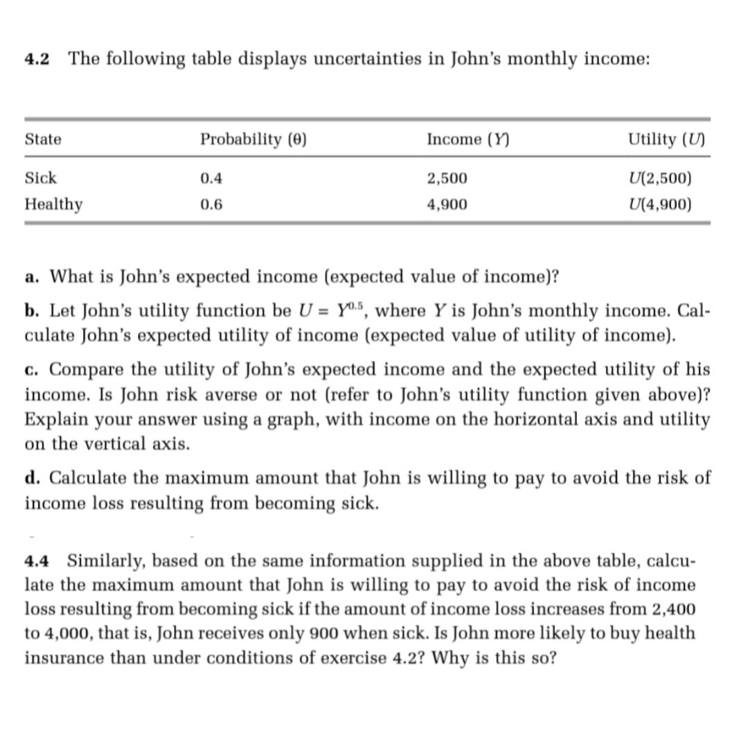 Solved 4.2 The following table displays uncertainties in | Chegg.com