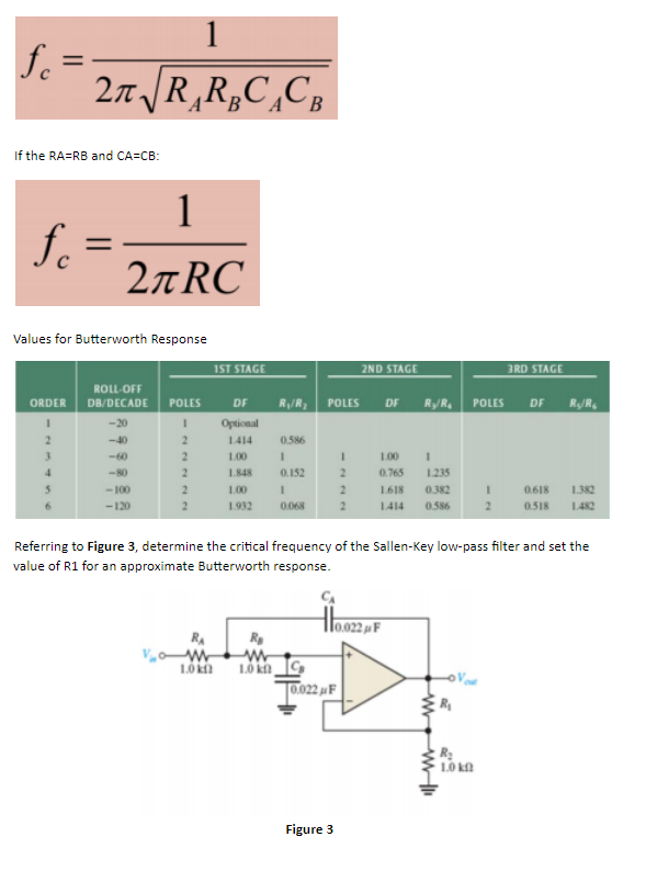 Solved QUIZ 4: ACTIVE FILTER Sallen-Key Low-Pass Filter | Chegg.com