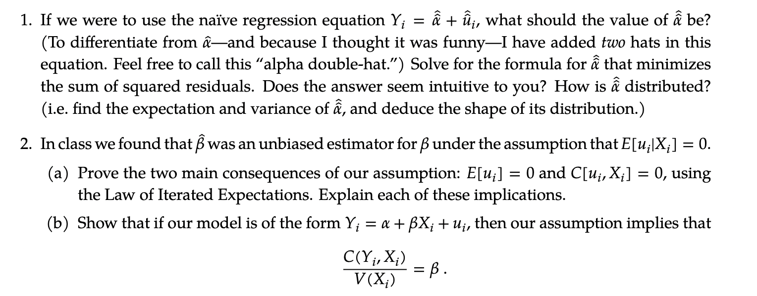 1. If we were to use the naïve regression equation | Chegg.com