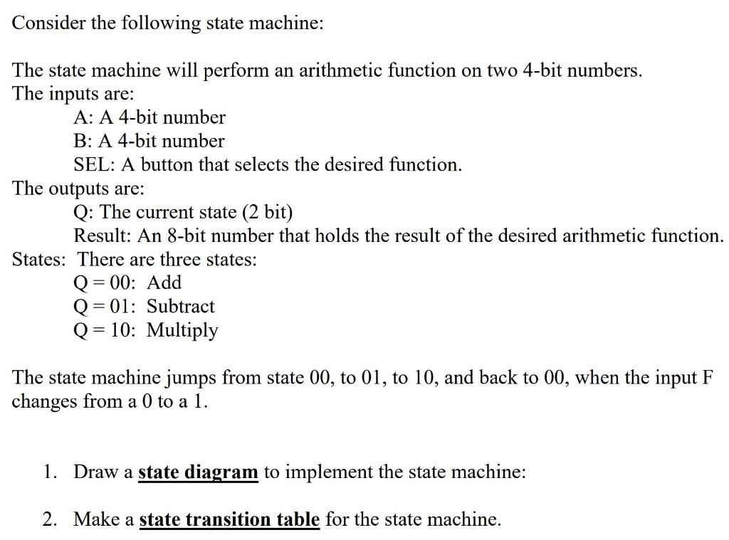 Consider the following state machine: The state | Chegg.com