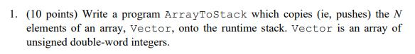 1. (10 points) Write a program ArrayToStack which | Chegg.com