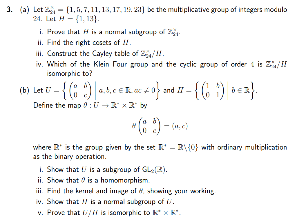 Solved i. Show that U is a subgroup of GL2(R). ii. | Chegg.com