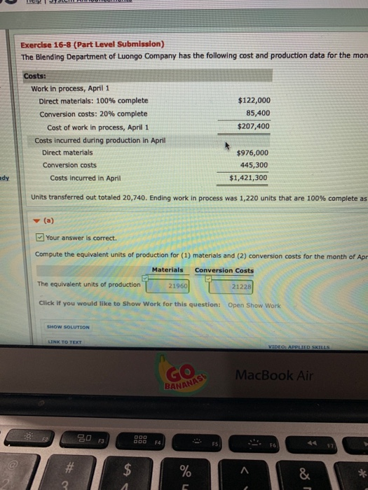 Solved Exercise 16-8 (Part Level Submission) The Blending | Chegg.com