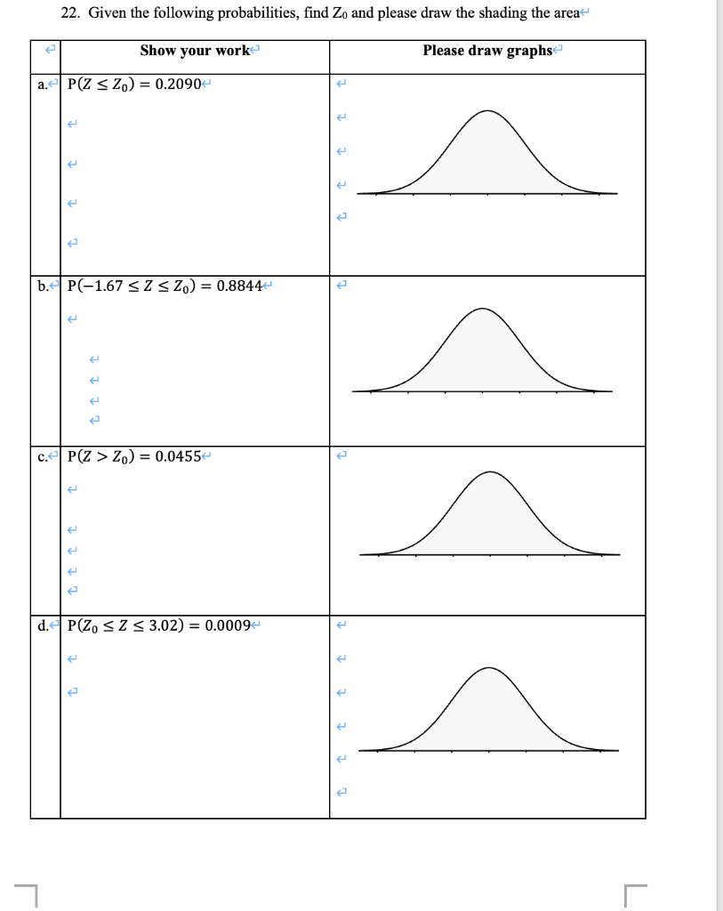 Solved 22. Given the following probabilities, find Zo and | Chegg.com