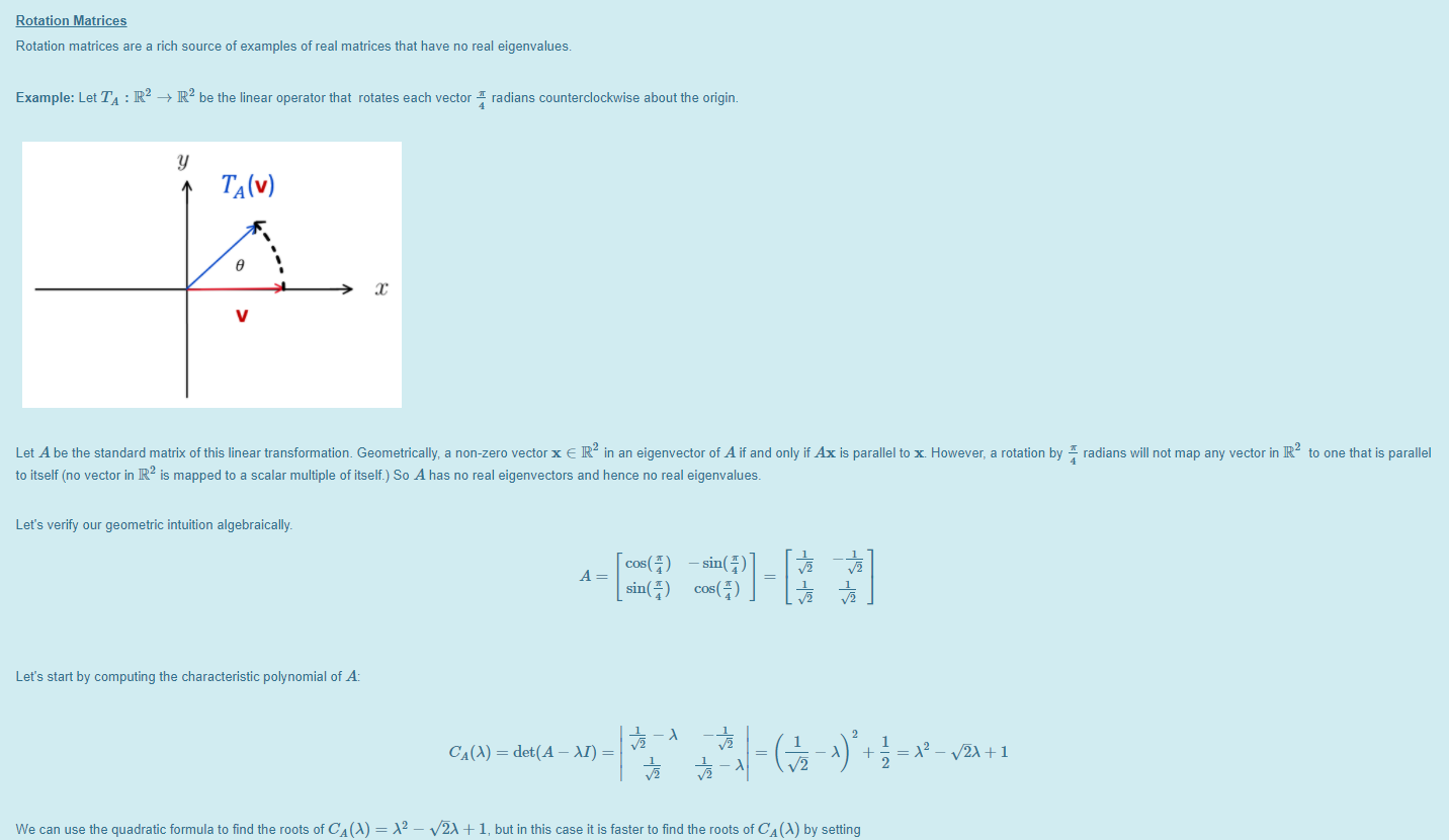 Solved Rotation Matrices Rotation matrices are a rich source | Chegg.com