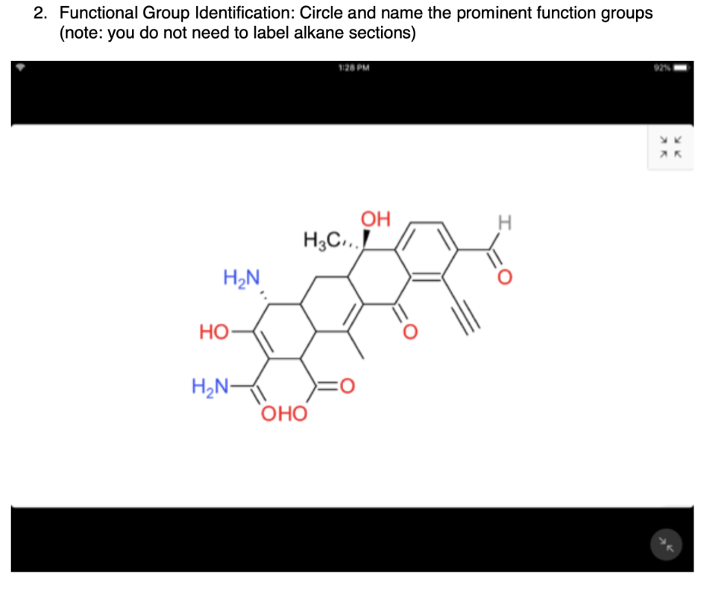 Solved 2. Functional Group Identification: Circle and name | Chegg.com