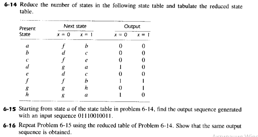 Solved 6-14 Reduce the number of states in the following | Chegg.com
