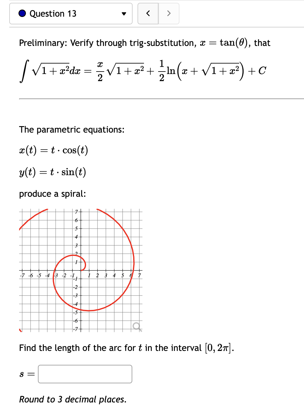 Solved Preliminary: Verify through trig-substitution, | Chegg.com