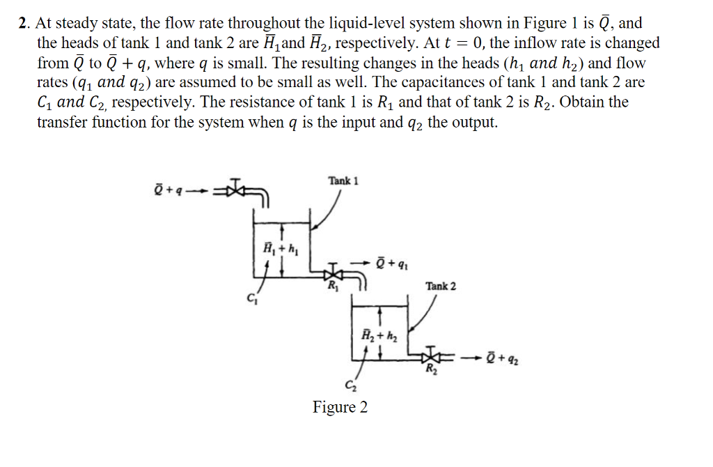 Solved 2. At steady state, the flow rate throughout the | Chegg.com
