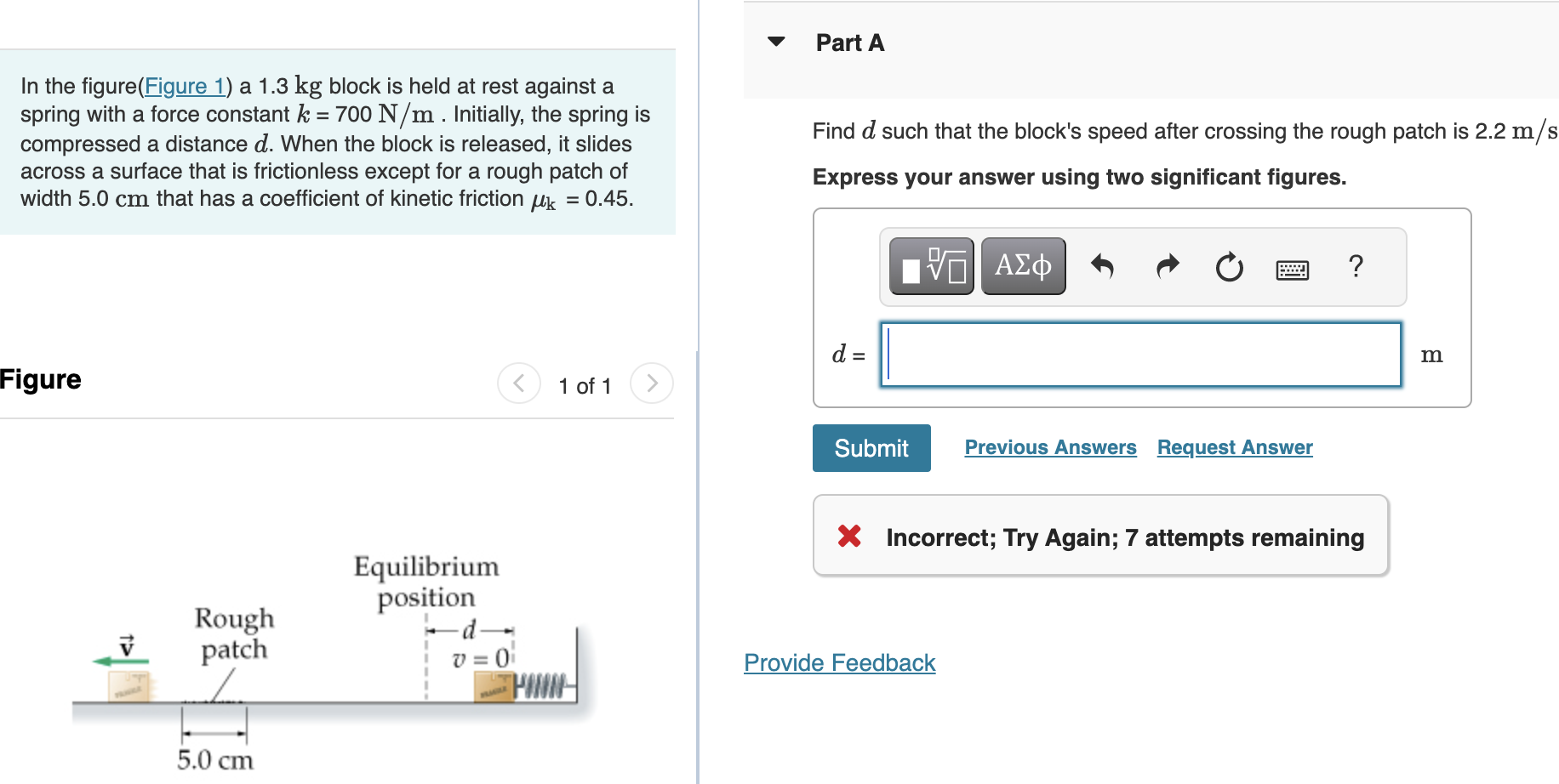 Solved In the figure(Figure 1) a 1.3 kg block is held at | Chegg.com