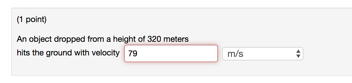Solved (1 point) An object dropped from a height of 320 | Chegg.com