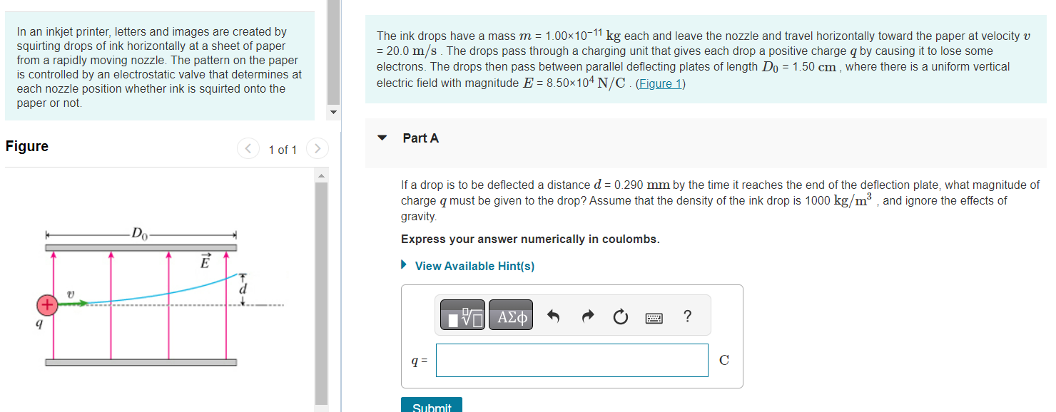 Solved In an inkjet printer, letters and images are created | Chegg.com