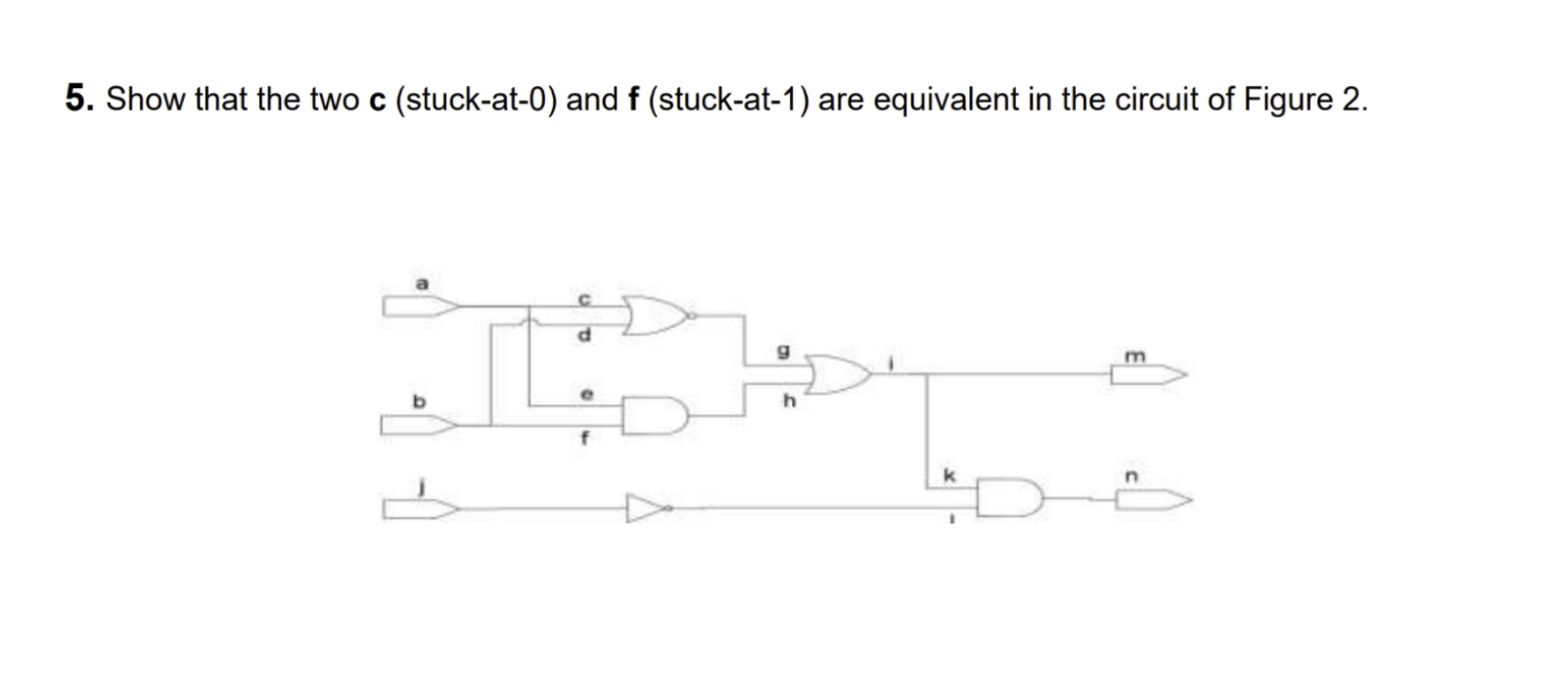 Solved 5. Show that the two c (stuck-at-0) and f | Chegg.com