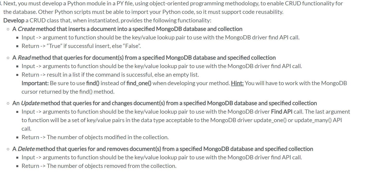 Solved Next, you must develop a Python module in a PY file, | Chegg.com