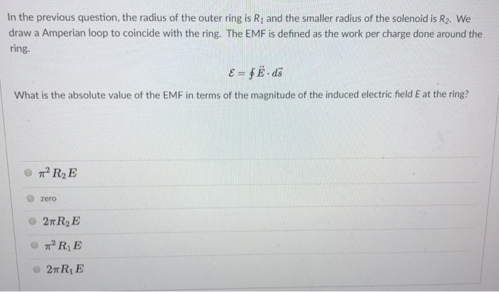 Solved In the previous question, the radius of the outer | Chegg.com