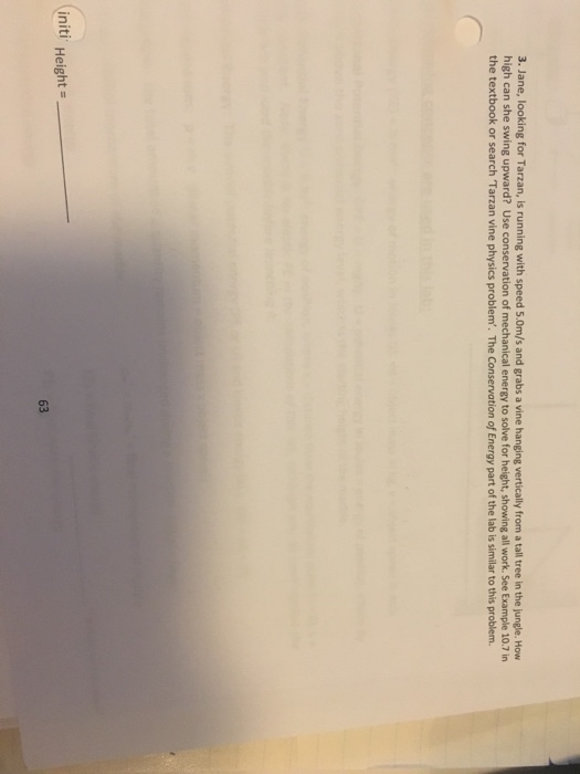 Solved 3. Jane, looking for Tarzan, is running with speed | Chegg.com