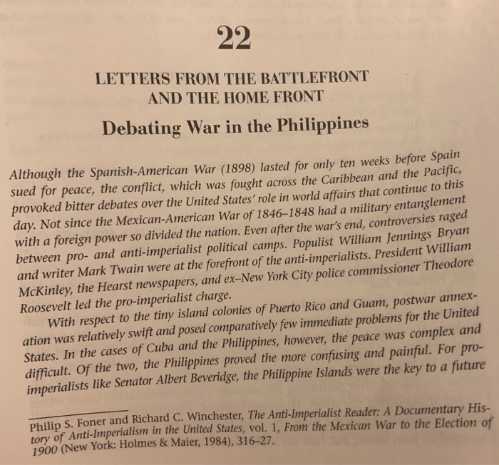 LETTERS FROM THE BATTLEFRONT AND THE HOME FRONT | Chegg.com