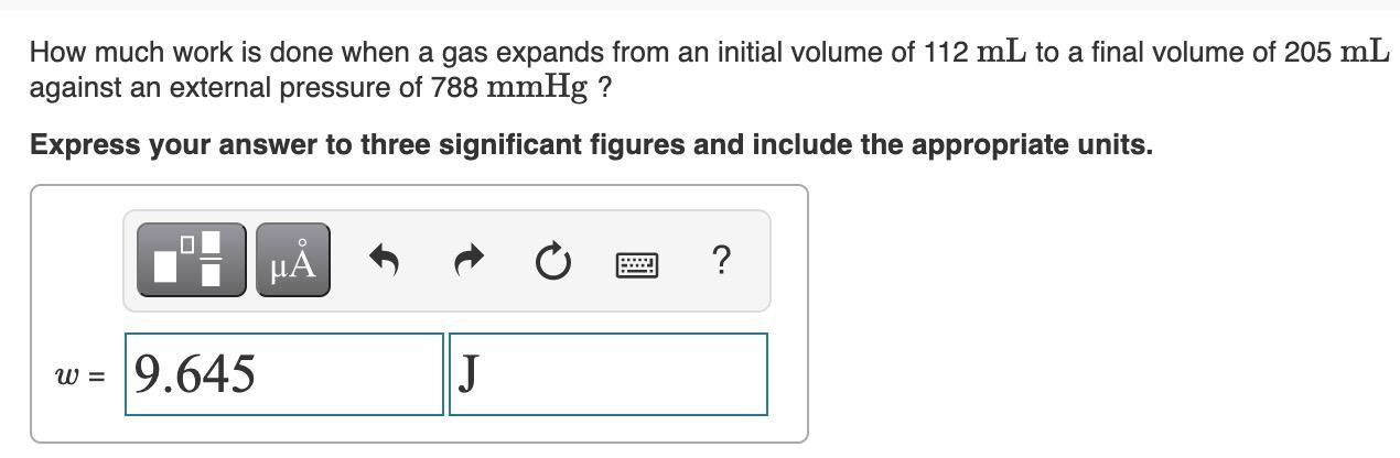 Solved How much work is done when a gas expands from an | Chegg.com
