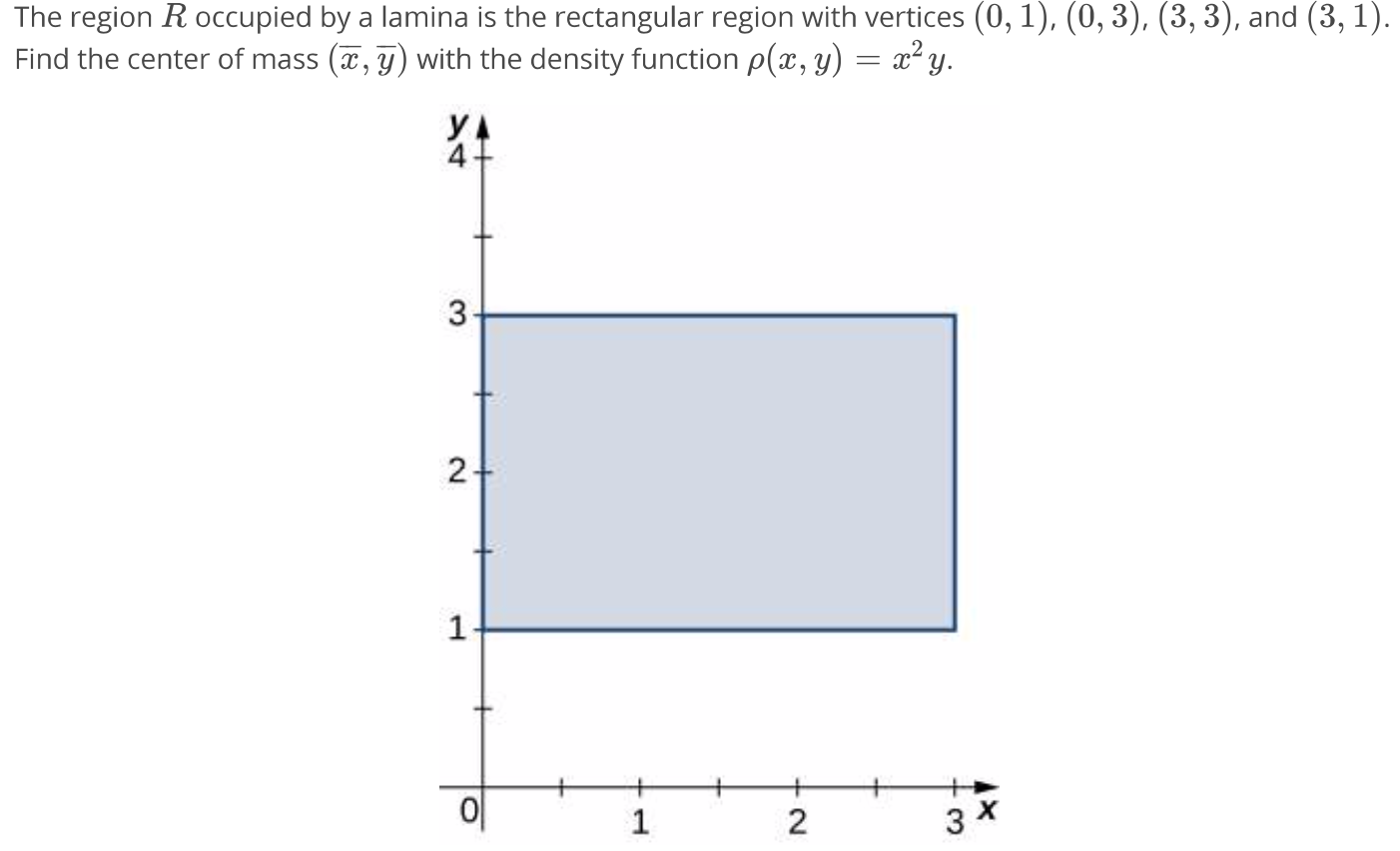 Solved The region R occupied by a lamina is the rectangular | Chegg.com