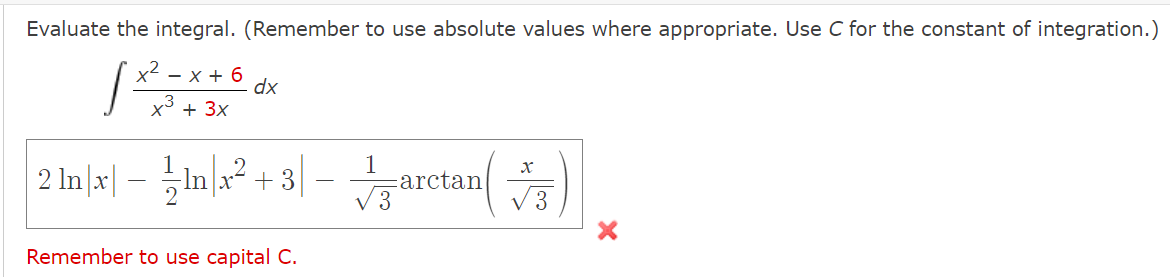Solved Evaluate the integral. (Remember to use absolute | Chegg.com