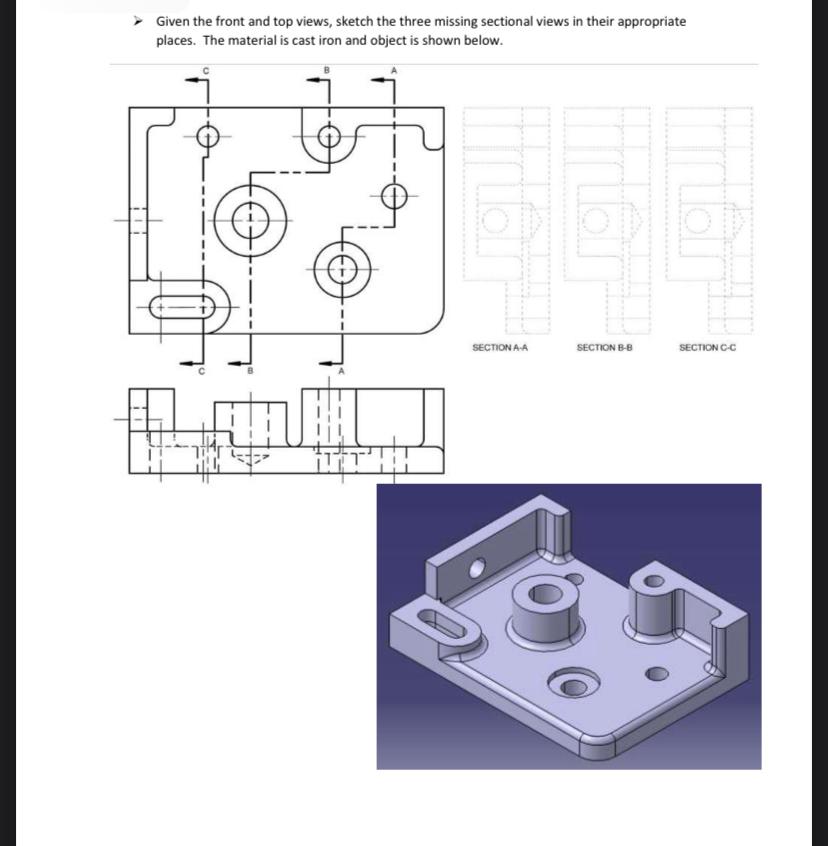 Solved Given the front and top views, sketch the three | Chegg.com