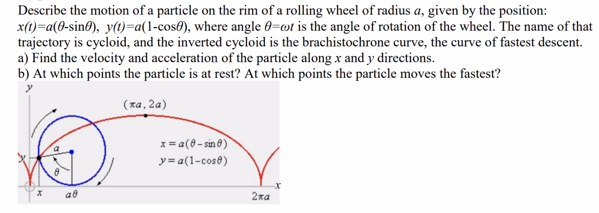 Solved Describe the motion of a particle on the rim of a | Chegg.com