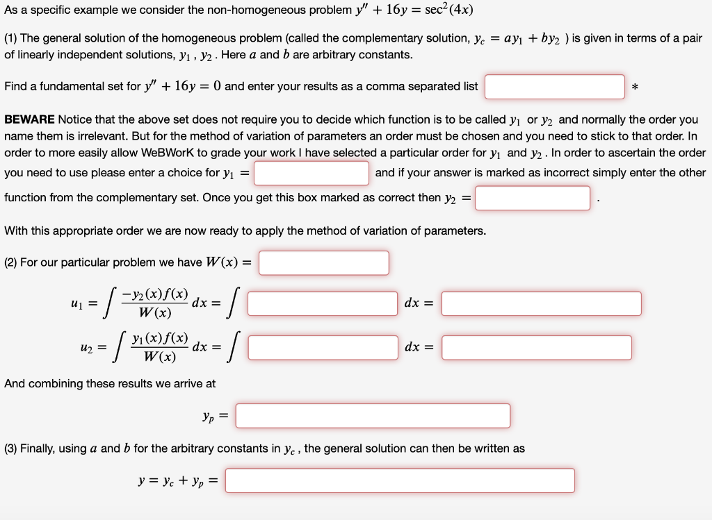 Solved As a specific example we consider the non-homogeneous | Chegg.com