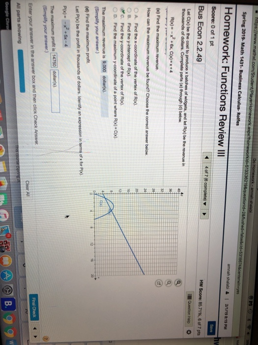 Solved Homework: Functions Review III Bus Econ 2.2.49 and | Chegg.com