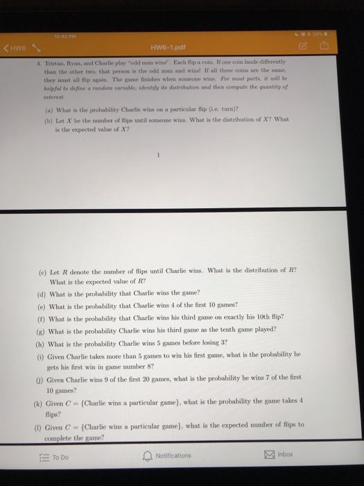 Solved HW6-1.pdf ビ山 4· Tristan. Ryan, and dharlie play odd | Chegg.com