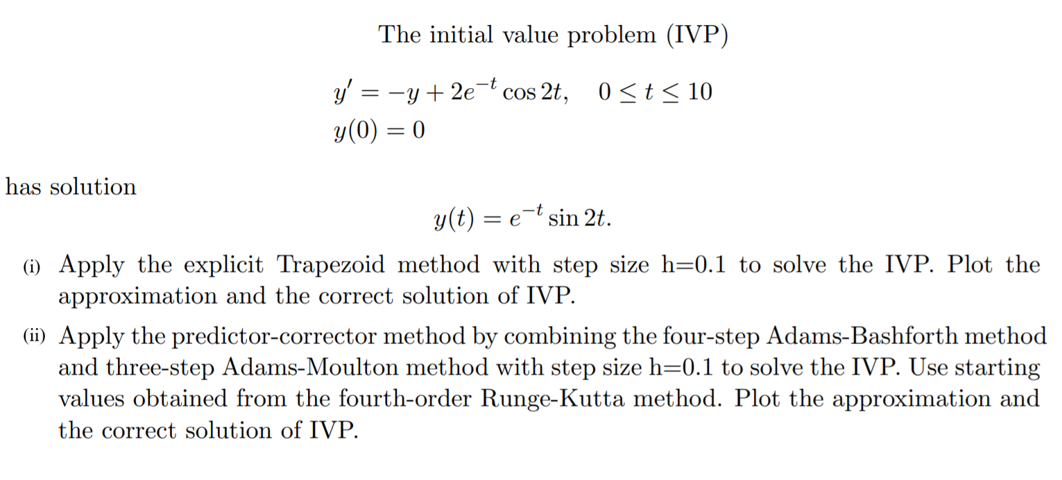 The initial value problem (IVP) cos 2t, 0 | Chegg.com