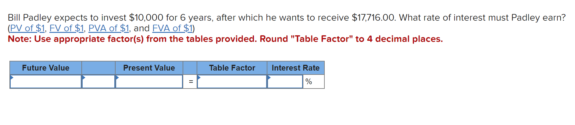 Solved Bill Padley expects to invest $10,000 ﻿for 6 ﻿years, | Chegg.com