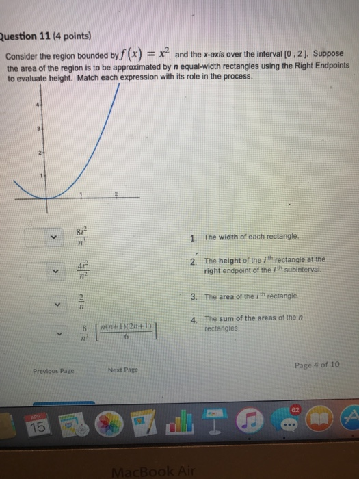 Solved Question 11 (4 points) Consider the region bounded | Chegg.com
