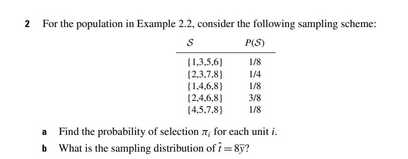 Solved 2 For the population in Example 2.2, consider the | Chegg.com