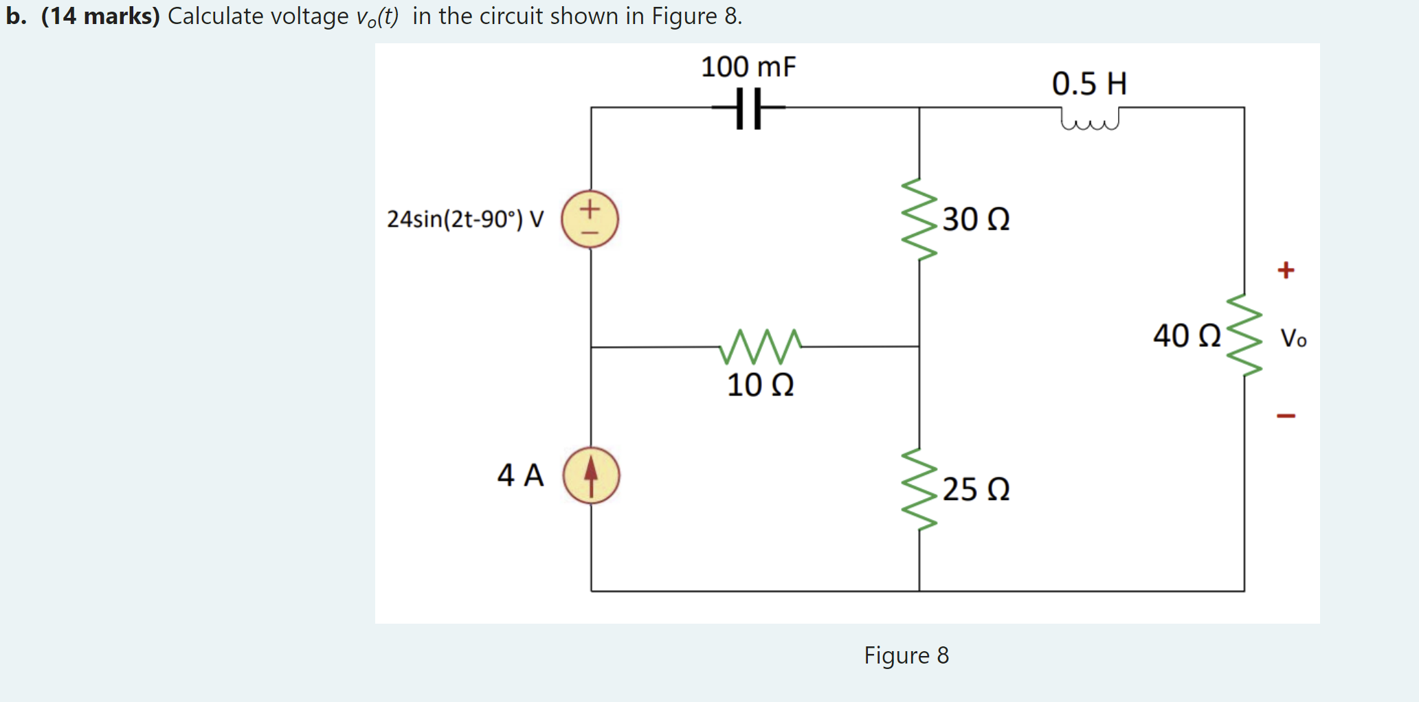Solved b. (14 marks) Calculate voltage vo(t) in the circuit | Chegg.com
