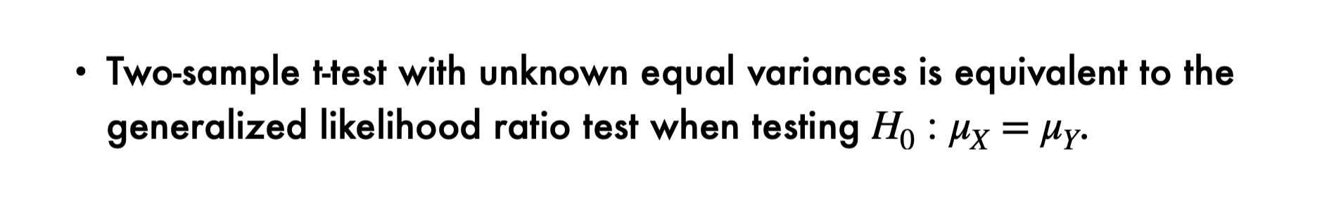 Two-sample t-test with unknown equal variances is | Chegg.com
