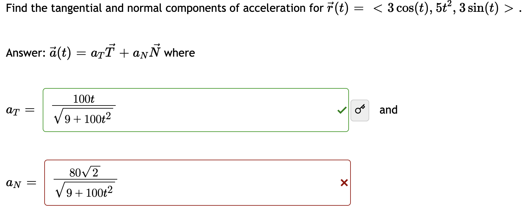 Solved Find the tangential and normal components of | Chegg.com