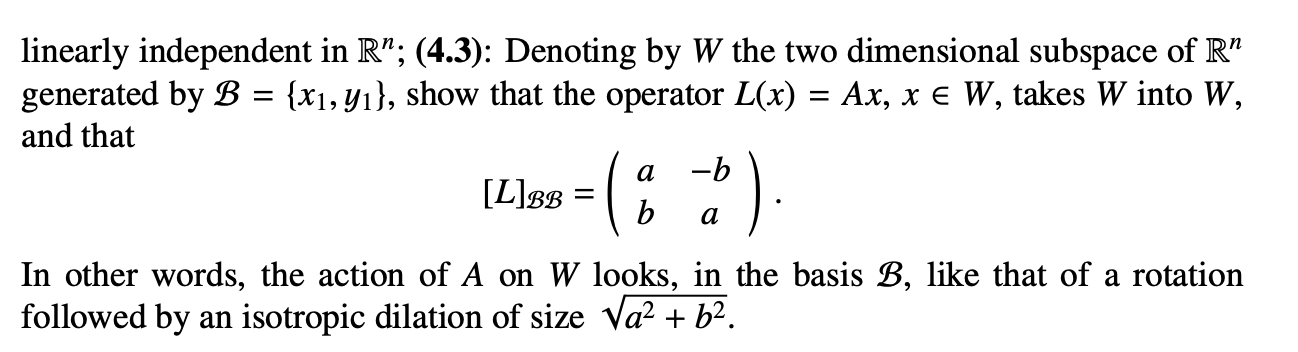 Solved Exercise 4: Let Cn = {x + iy : x,y e R}. Let A e Rnxn | Chegg.com