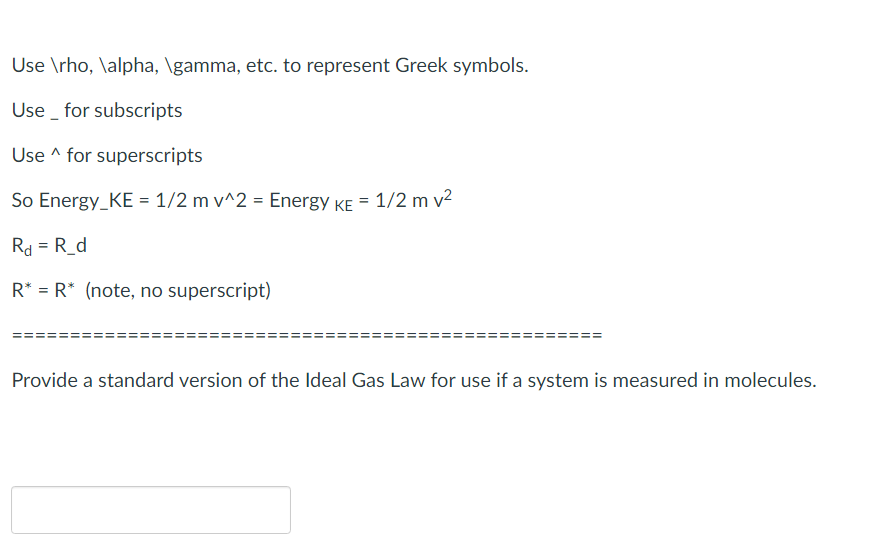 Solved Use \rho, \alpha, \gamma, etc. to represent Greek | Chegg.com