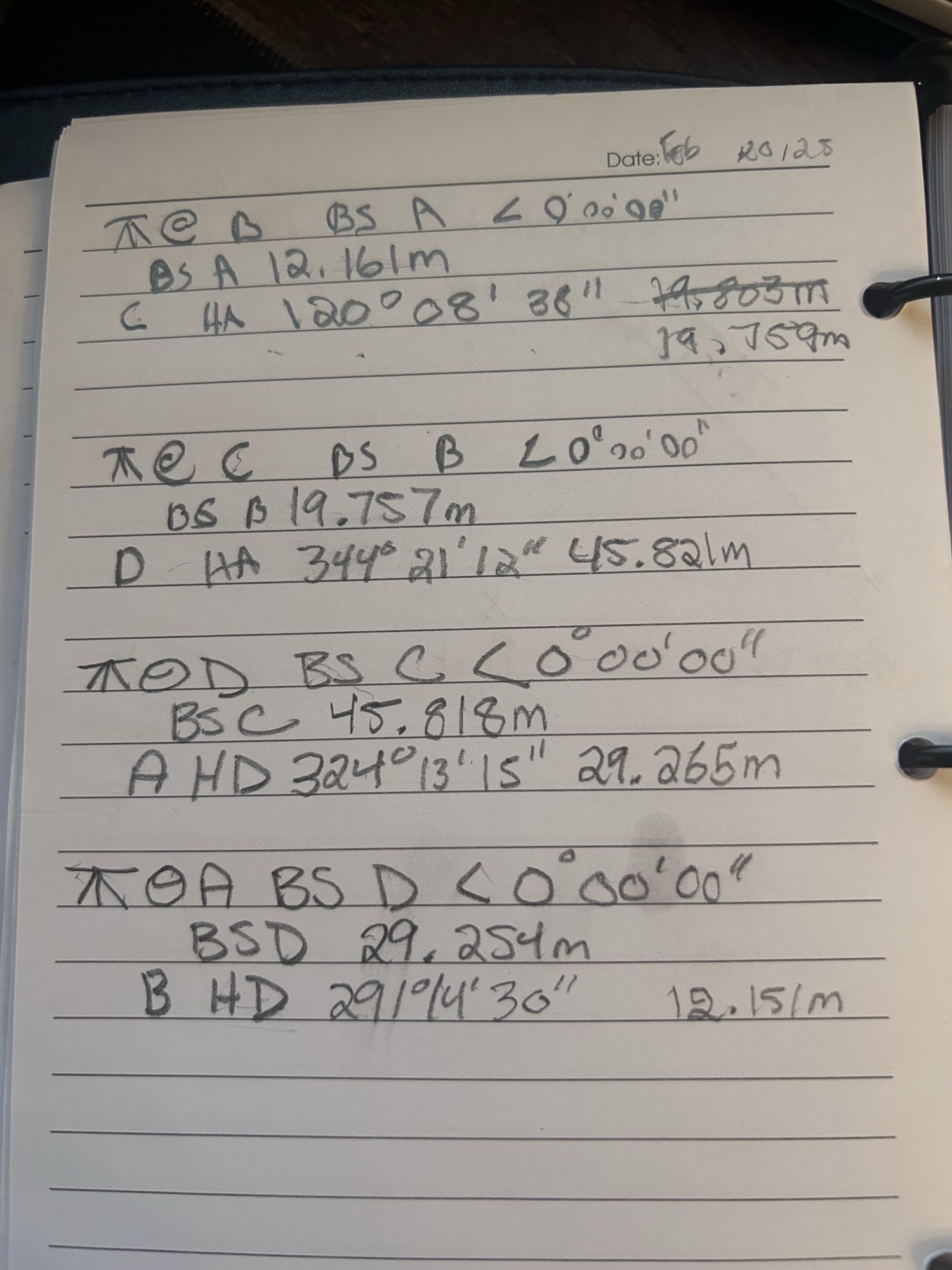 Traverse Observation Reduction Sample Calculation | Chegg.com