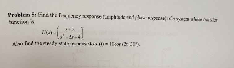 Solved Problem 5: Find the frequency response (amplitude and | Chegg.com