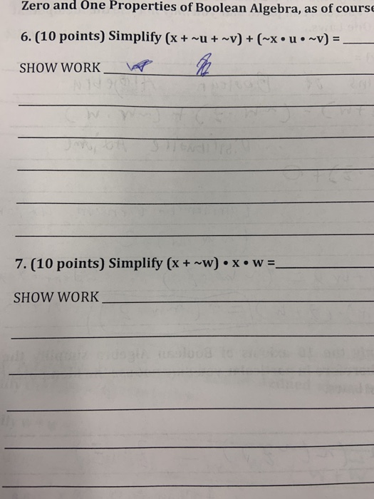 Solved Zero and One Properties of Boolean Algebra, as of | Chegg.com
