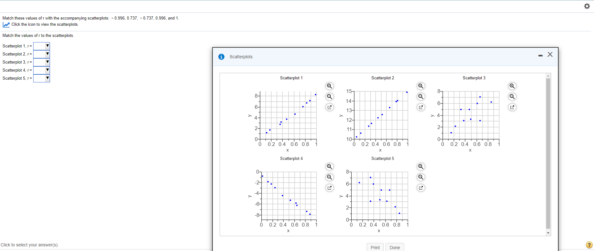 Solved Match these values of r with the accompanying | Chegg.com