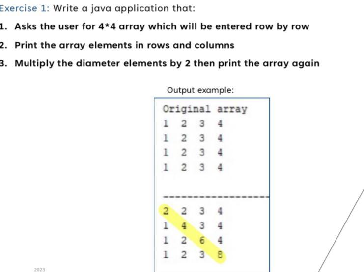 Solved Exercise 1: Write a java application that: 1. Asks | Chegg.com
