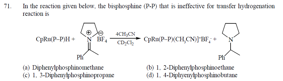 Solved 71. In the reaction given below, the bisphosphine | Chegg.com