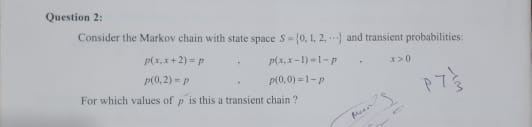 Solved Consider the Markov elain with state space | Chegg.com