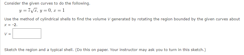 Solved Consider the given curves to do the following. y = | Chegg.com