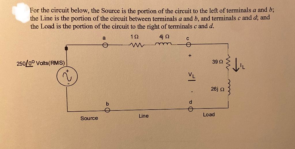Solved a) Find the load current (I_L) and current (V_L) b) | Chegg.com